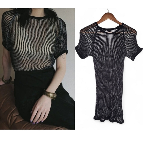 Tops | Vintage Danish Military Mesh Tee In Black One Size | Poshmark
